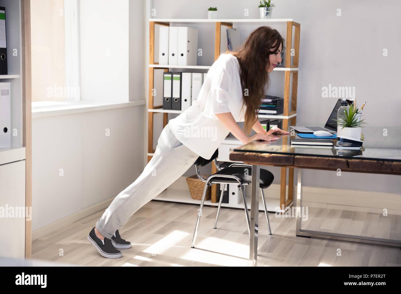 Closeup view young female doing hi-res stock photography and images - Alamy