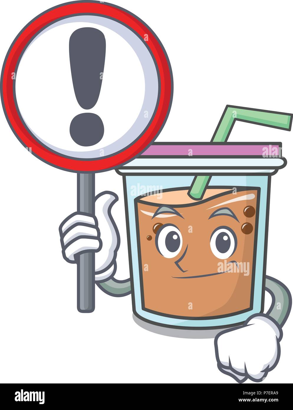 With sign bubble tea character cartoon Stock Vector Image & Art - Alamy