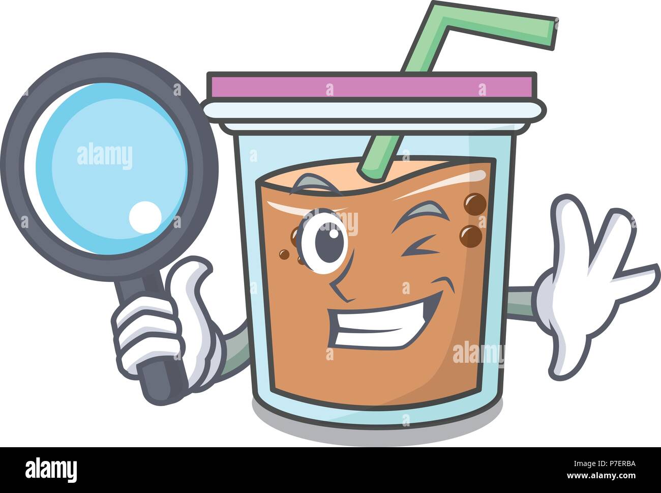Detective bubble tea character cartoon Stock Vector Image & Art - Alamy