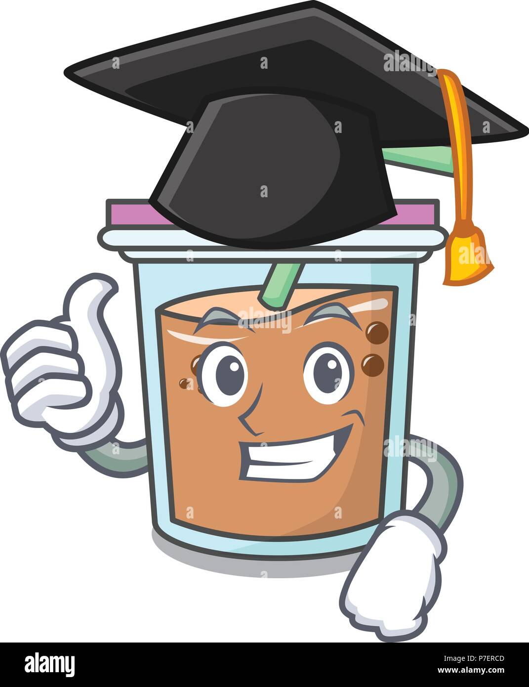 Graduation bubble tea character cartoon Stock Vector Image & Art - Alamy