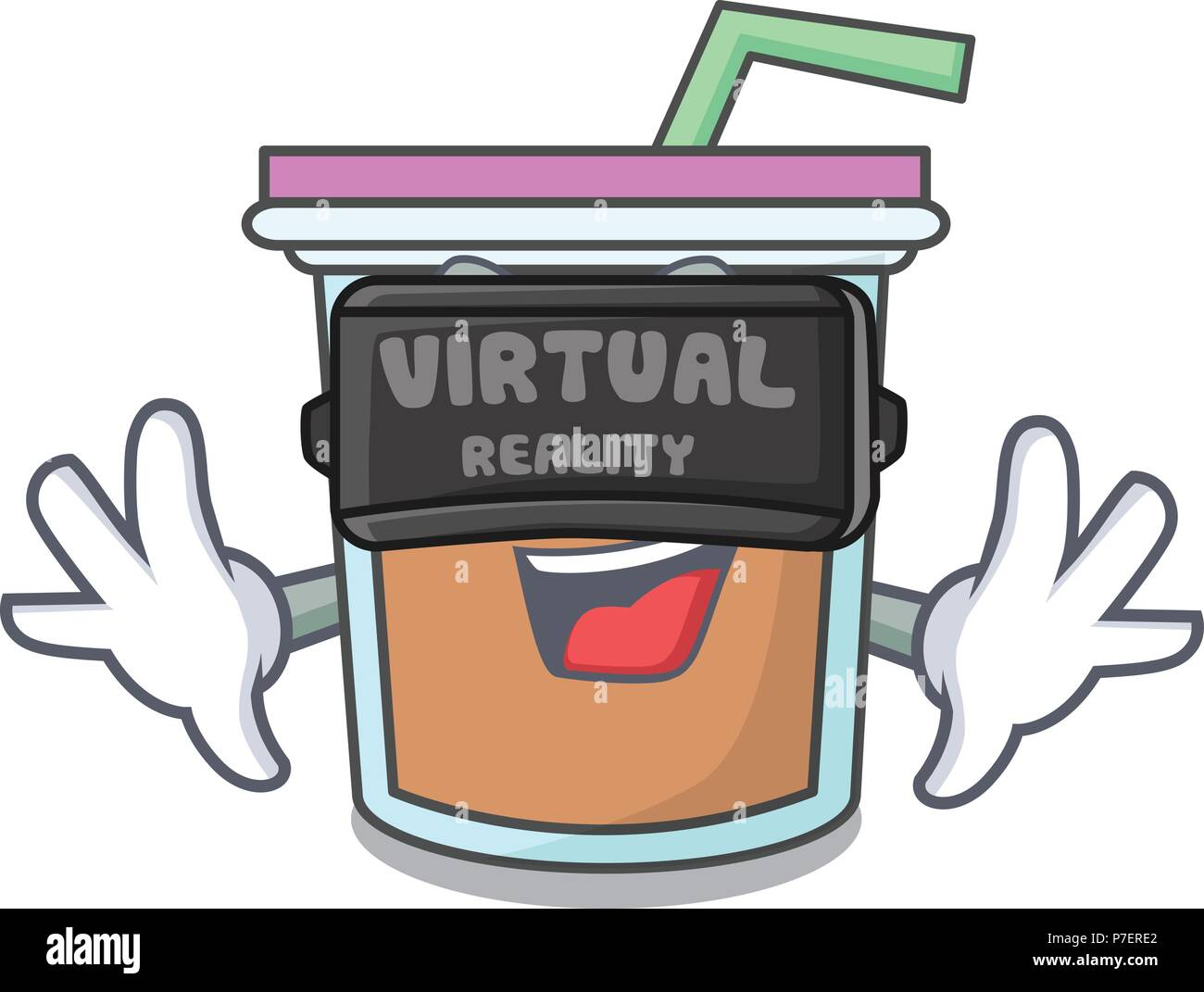 Virtual reality bubble tea mascot cartoon Stock Vector Image & Art - Alamy