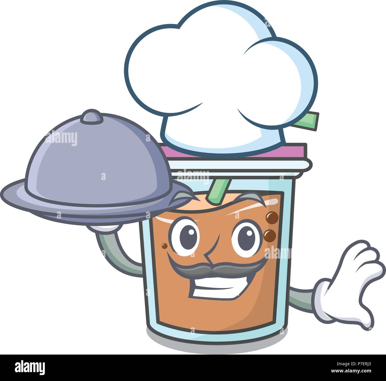 Chef with food bubble tea mascot cartoon Stock Vector Image & Art - Alamy