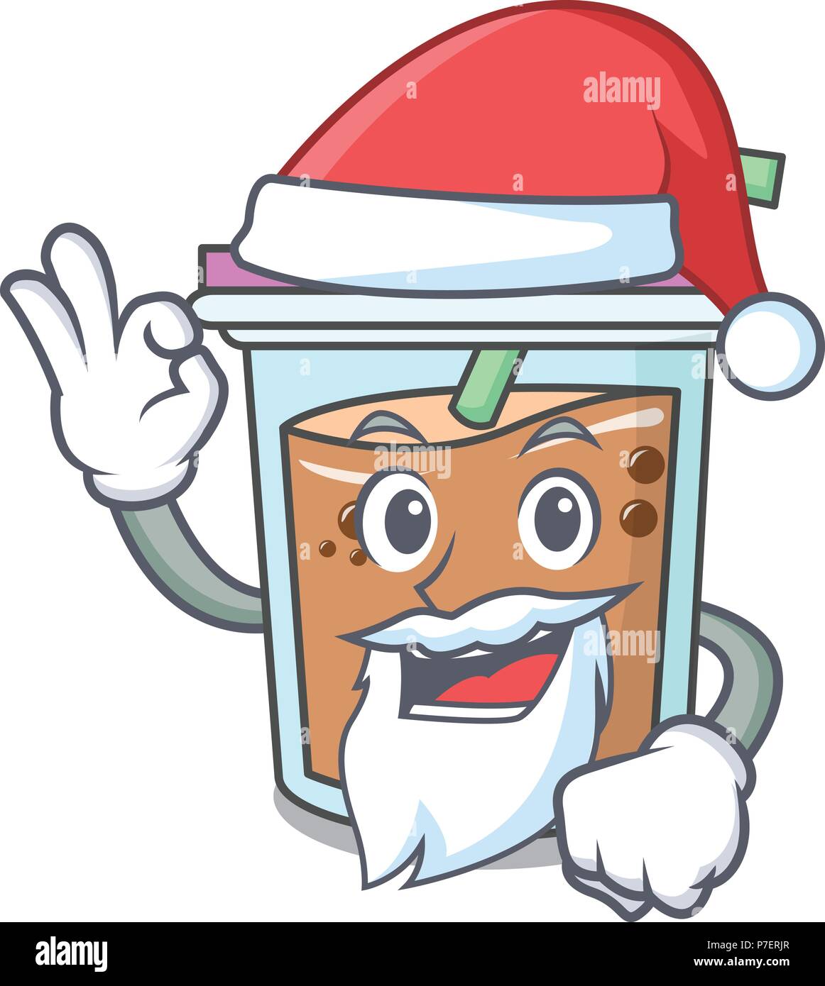 Santa bubble tea mascot cartoon Stock Vector Image & Art - Alamy