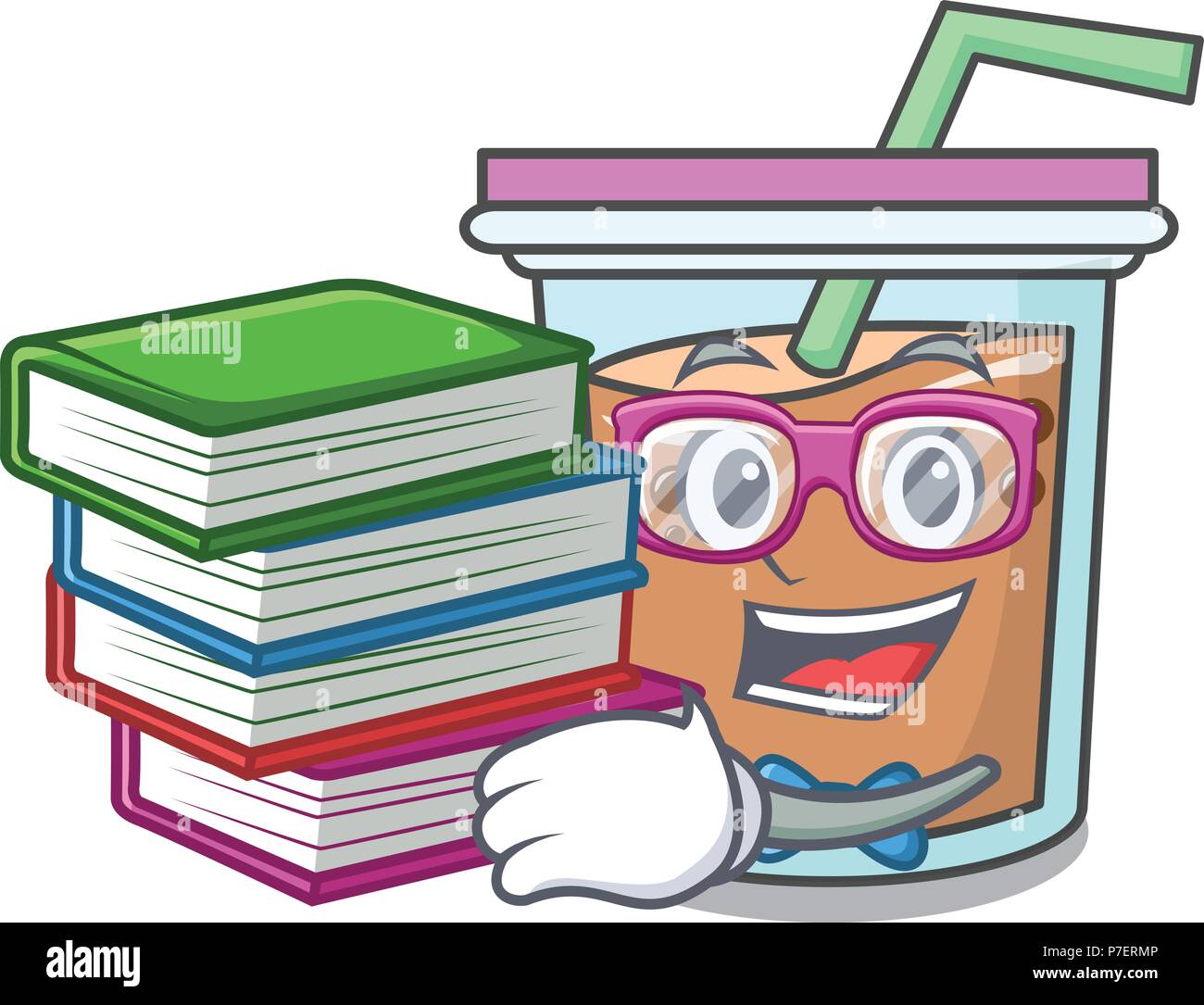 Student with book bubble tea mascot cartoon Stock Vector Image & Art ...
