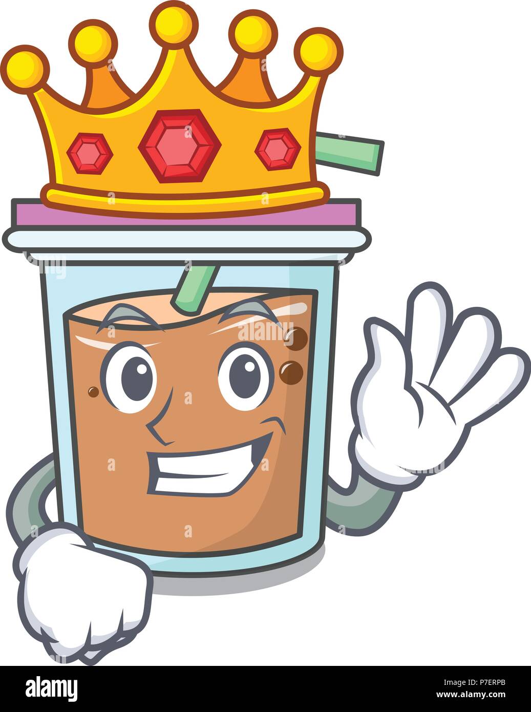 King bubble tea mascot cartoon Stock Vector Image & Art - Alamy