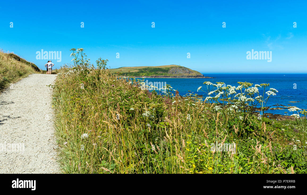 A beautiful scene as viewed from the coastal path from Polzeath to ...