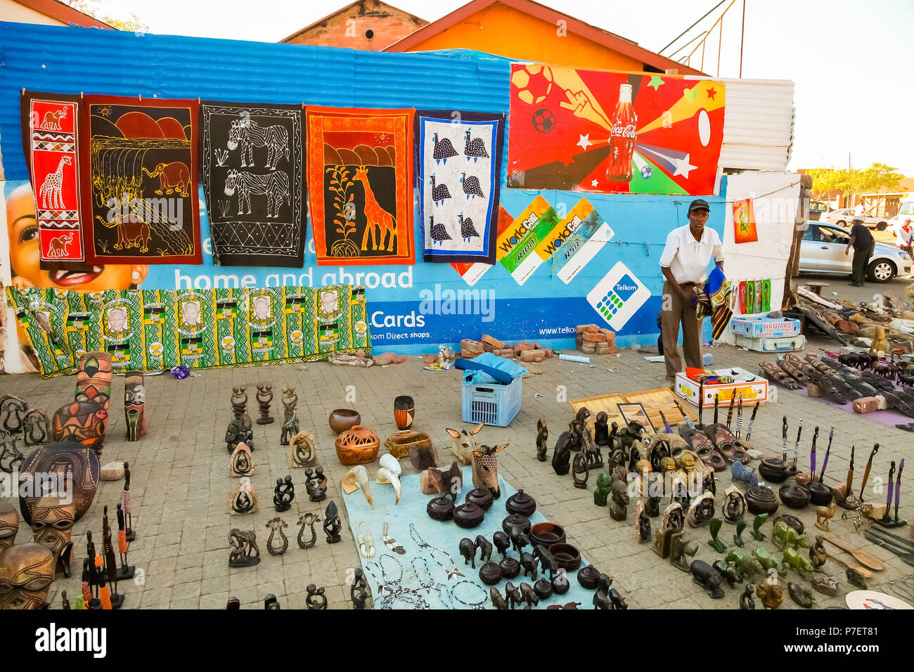 Johannesburg, South Africa, September 11, 2011, African Curios on sale ...
