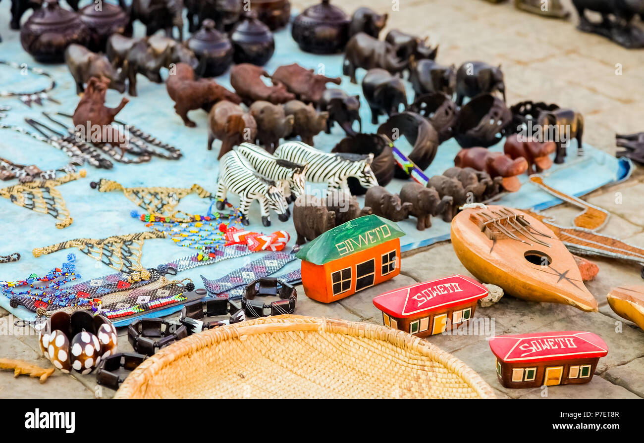 Johannesburg, South Africa, September 11, 2011, African Curios on sale ...