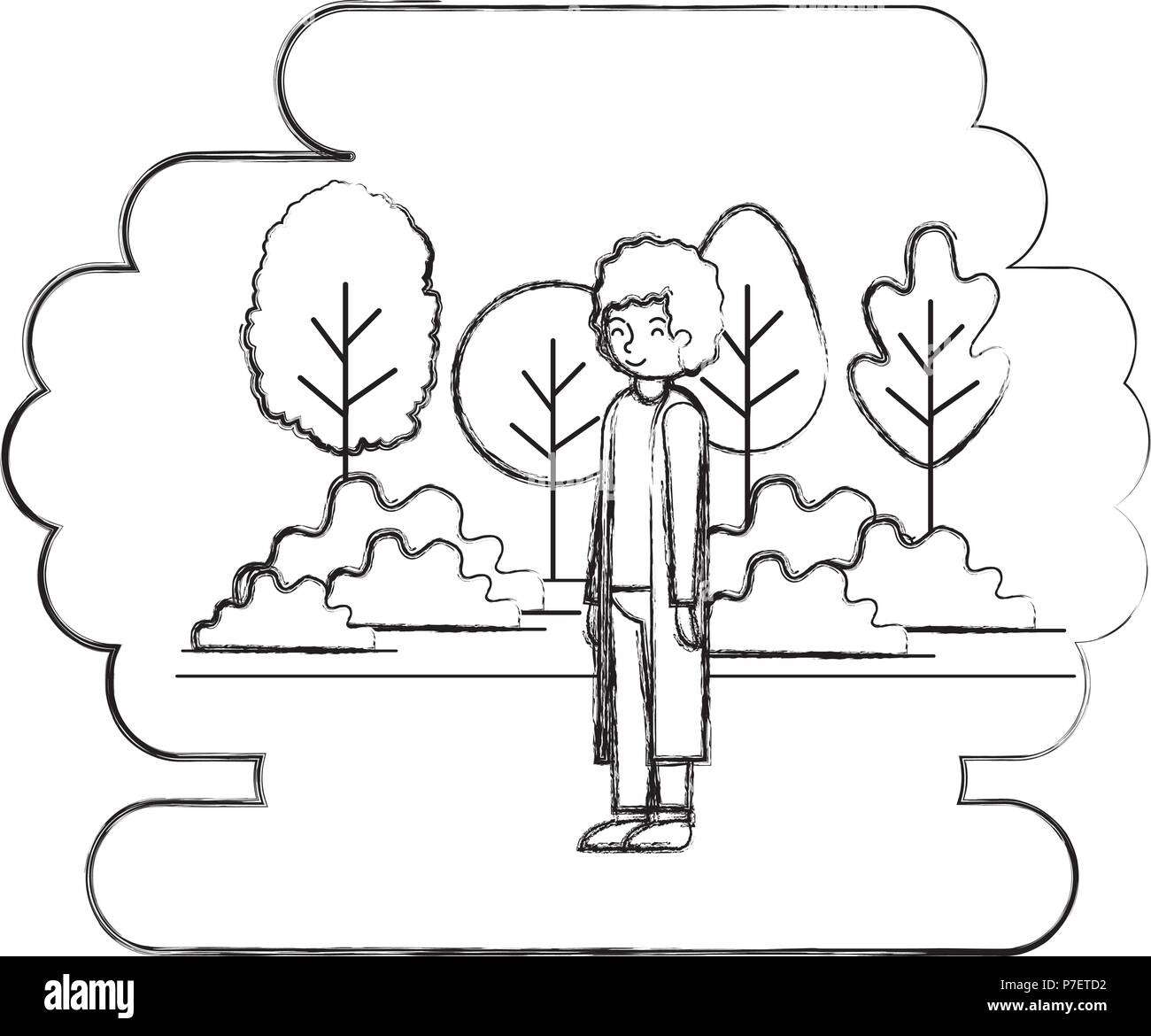 Rest area in park Black and White Stock Photos & Images - Alamy