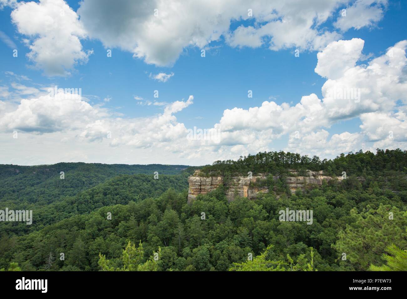 The landscape surrounding Chimney Rock, a sandstone point in the Red ...