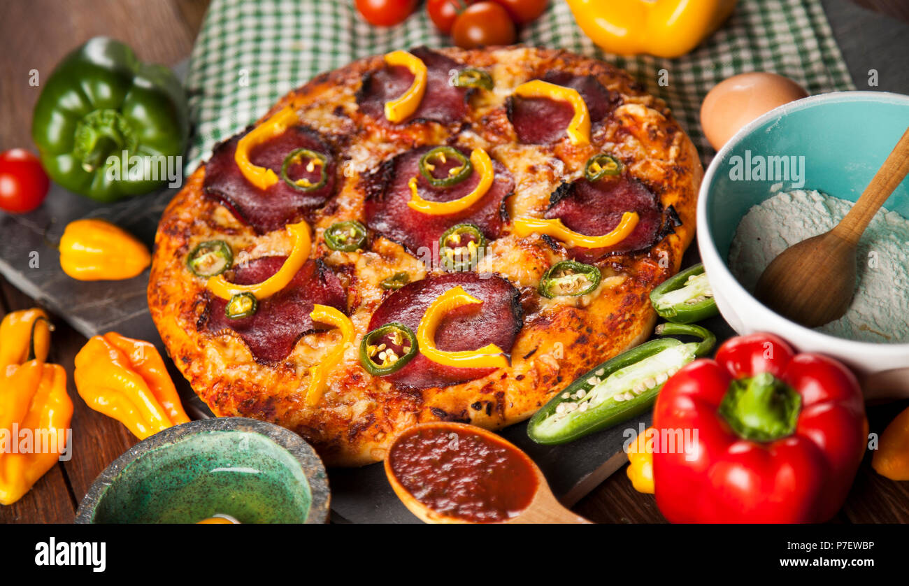 Pizza cooking ingredients Stock Photo - Alamy