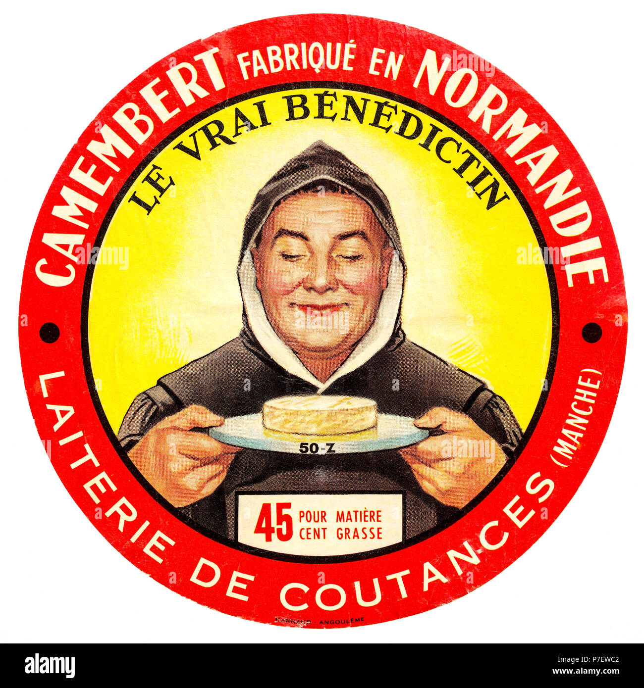 French Camembert cheese box-top label Stock Photo - Alamy