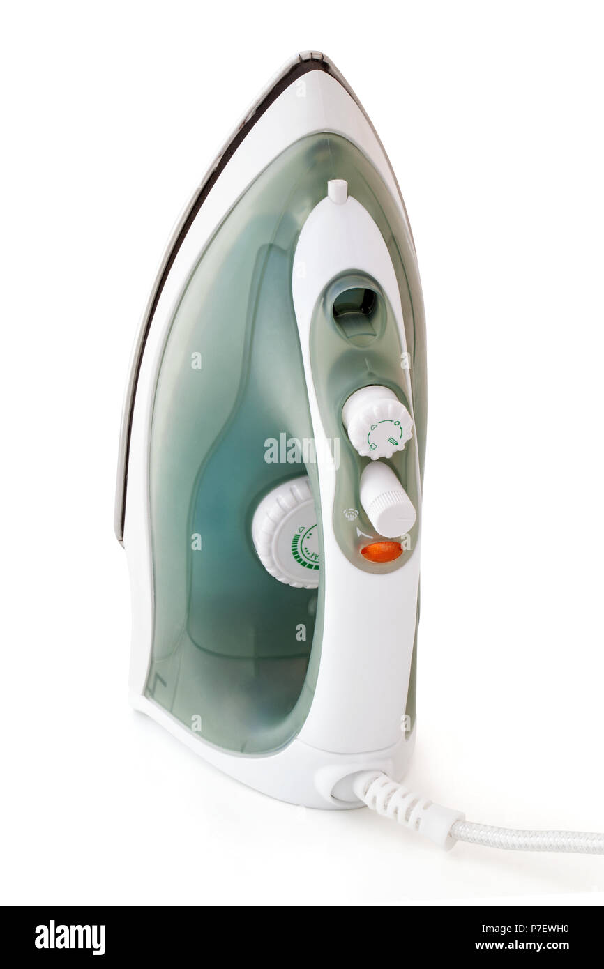 Modern electric iron isolated on white background Stock Photo - Alamy