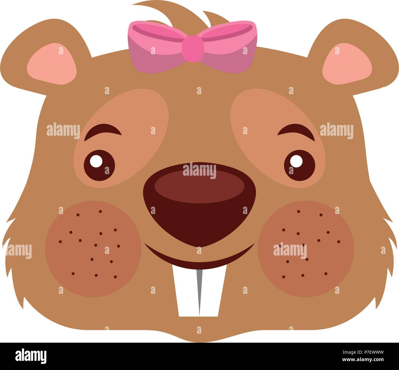 cute girl beaver funny animal vector illustration Stock Vector Image ...