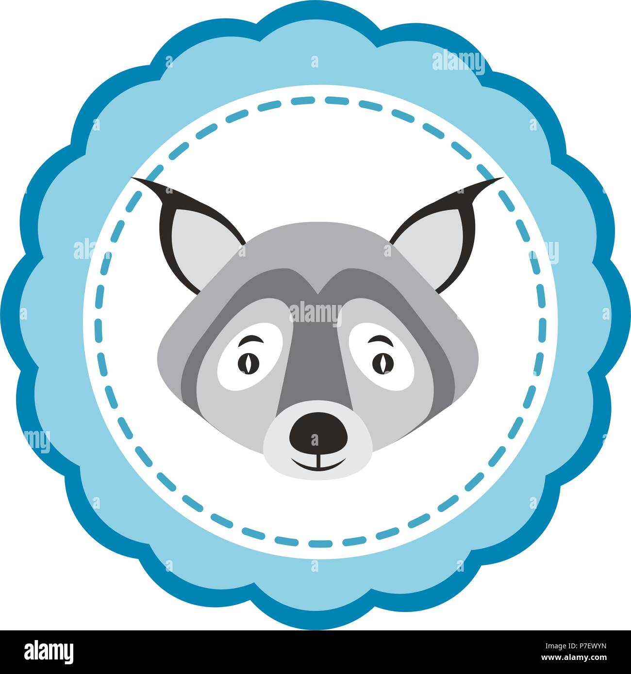 gray wolf animal wildlife in label vector illustration Stock Vector ...