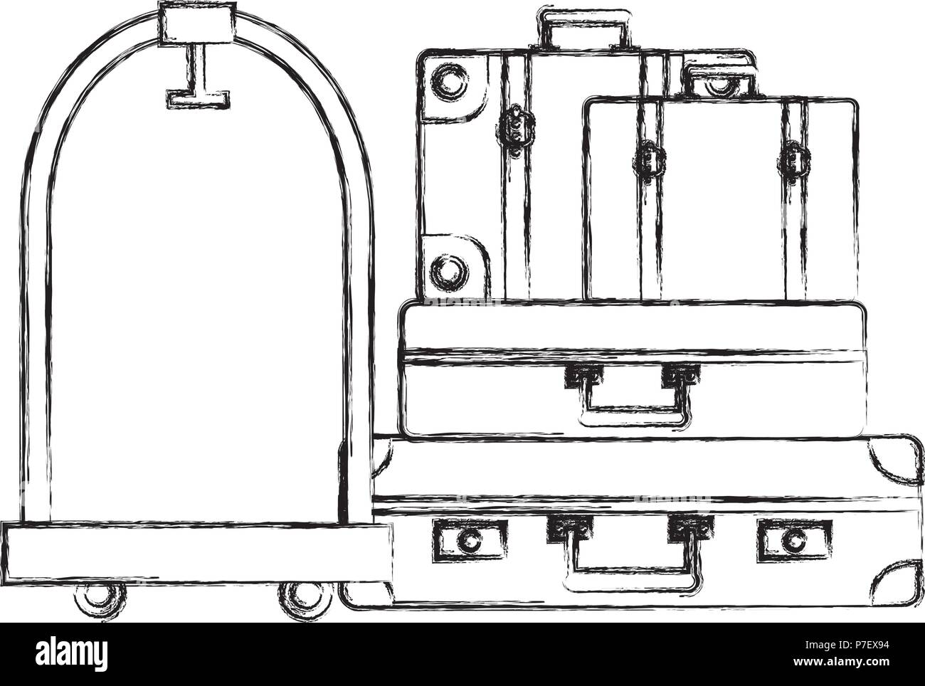 Suitcases stacked Stock Vector Images - Alamy