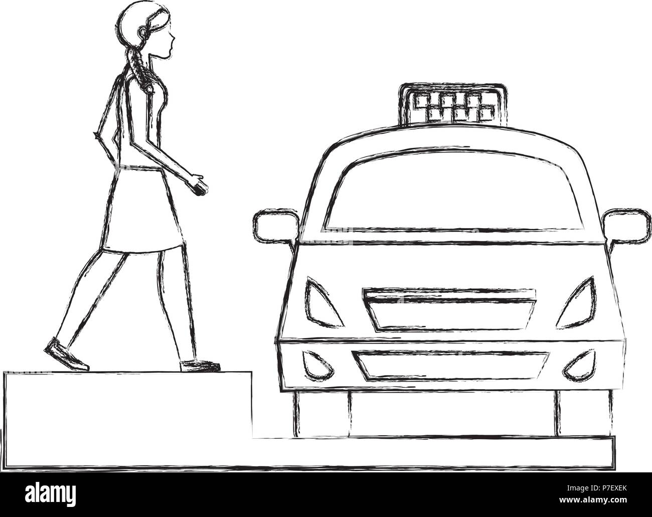 Taking taxi Stock Vector Images - Alamy