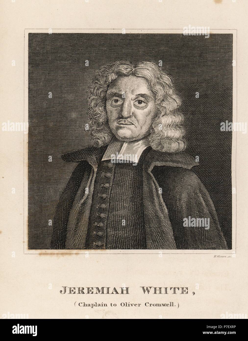 Jeremiah White, chaplain to Oliver Cromwell, 17th century. Engraving by ...