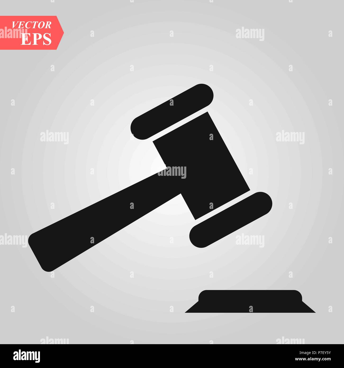 Judge gavel Icon Vector. Simple flat symbol. Perfect Black pictogram ...