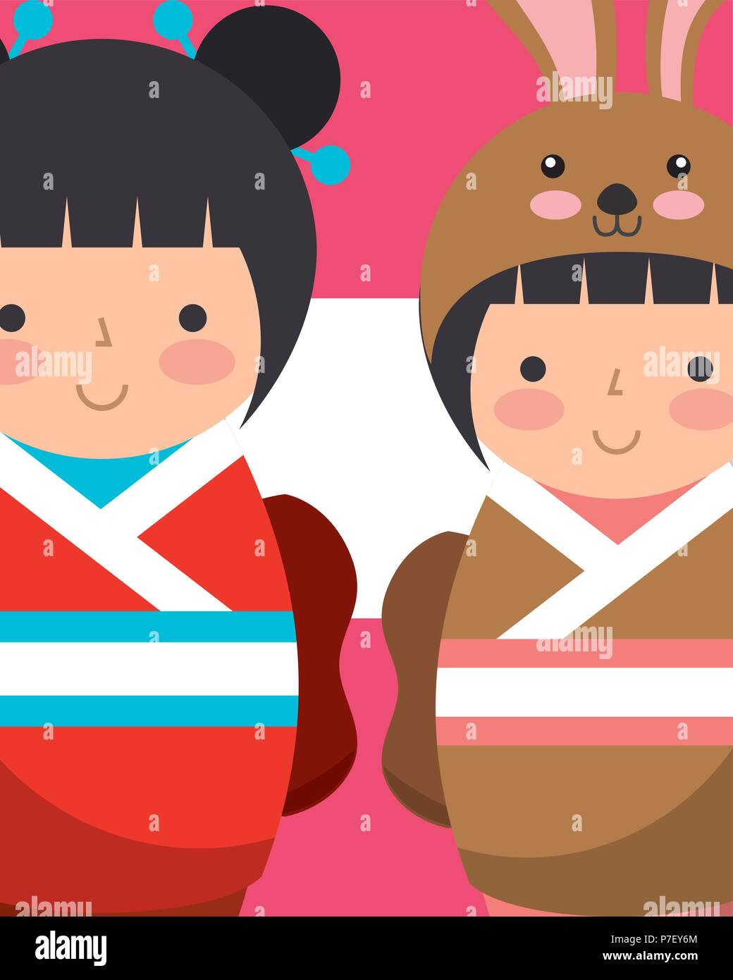 Japanese dolls Stock Vector Images - Alamy