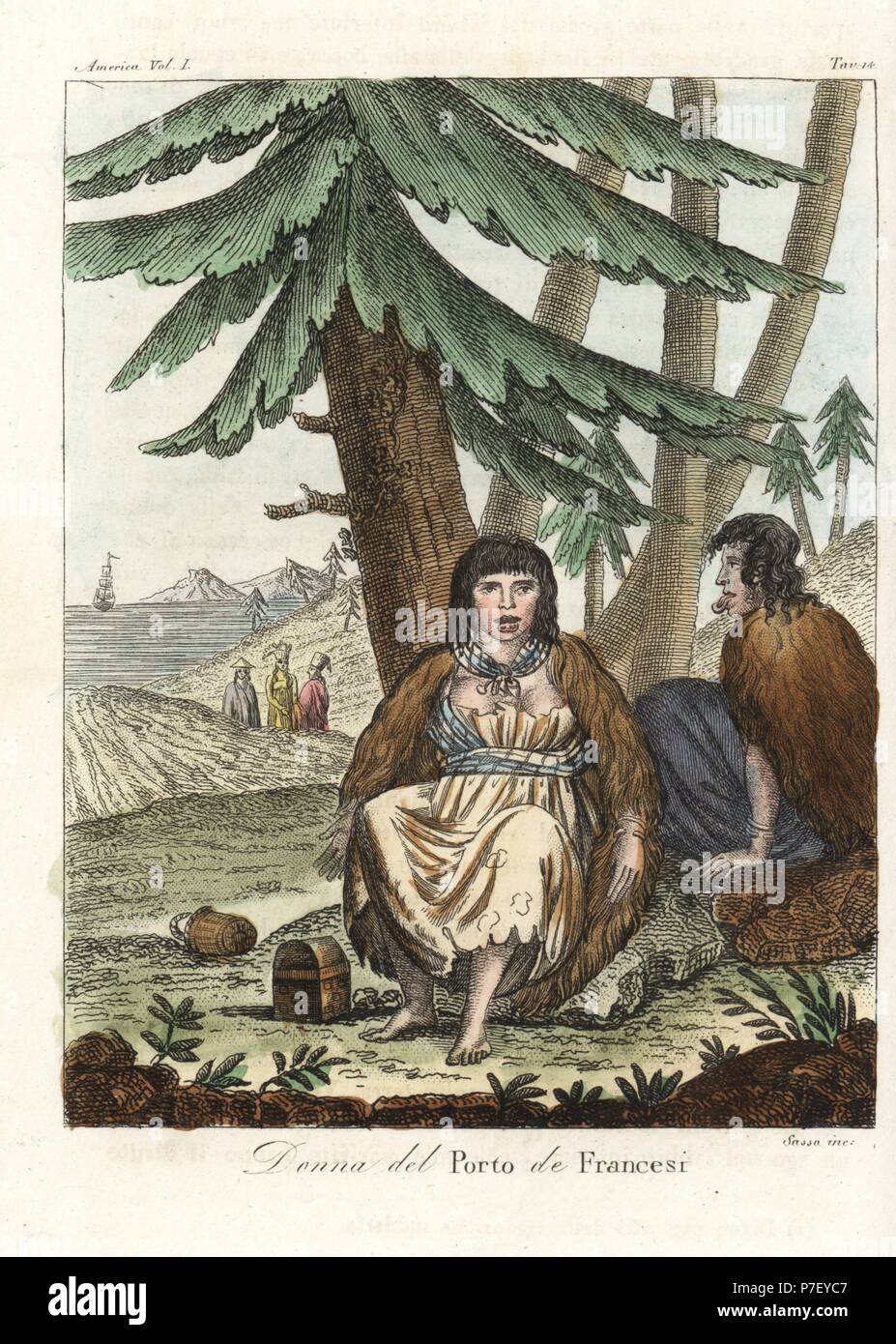 Aleutian women of Porto de Francesi, Alaska, wearing bearskin capes ...