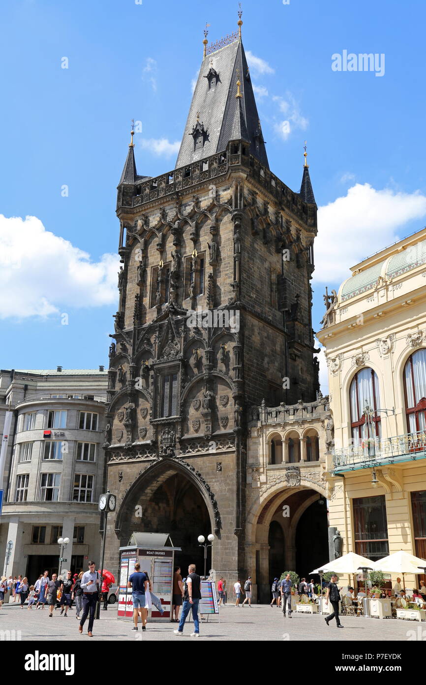 Powder Gate, seen from Náměstí Republiky, Staré Město (Old Town ...