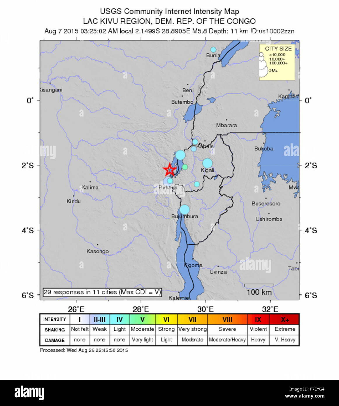 2015 Kivu Earthquake Intensity Map Stock Photo - Alamy