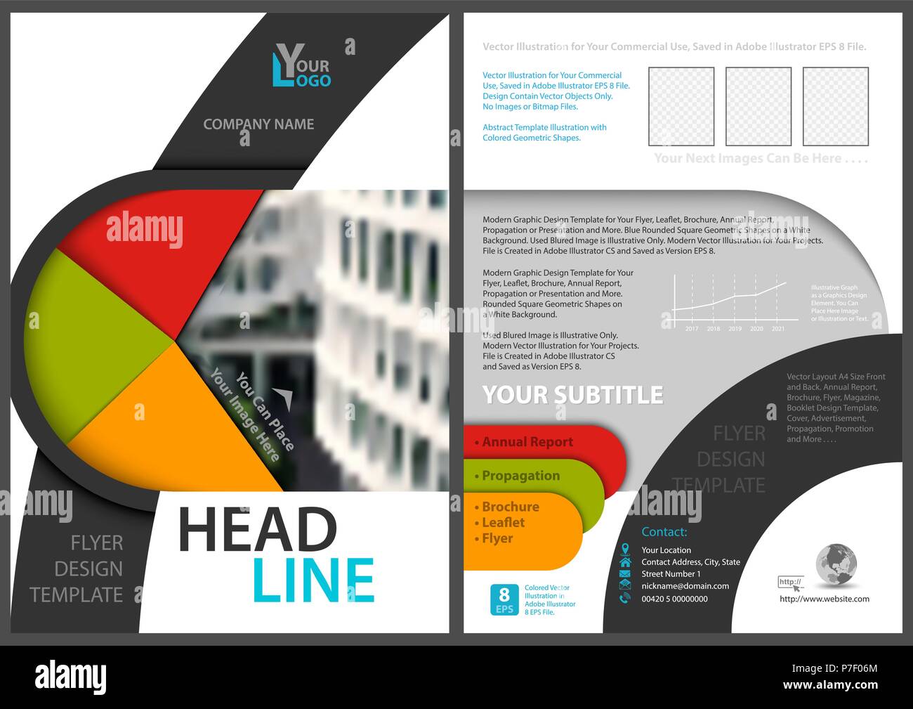 Flyer Template with Modern Geometric Graphics Stock Vector Image & Art ...