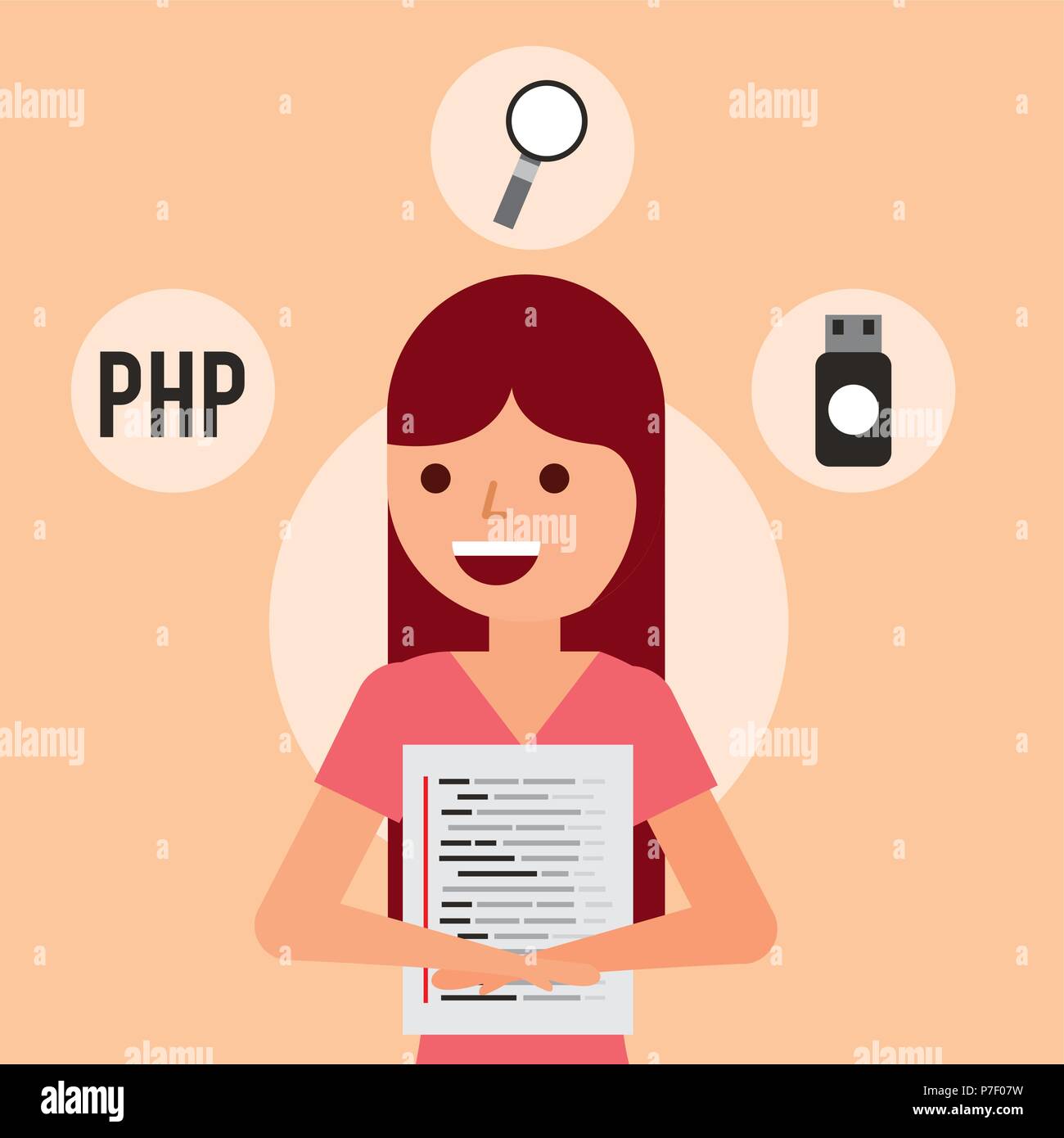 Female learning to program Stock Vector Images - Alamy