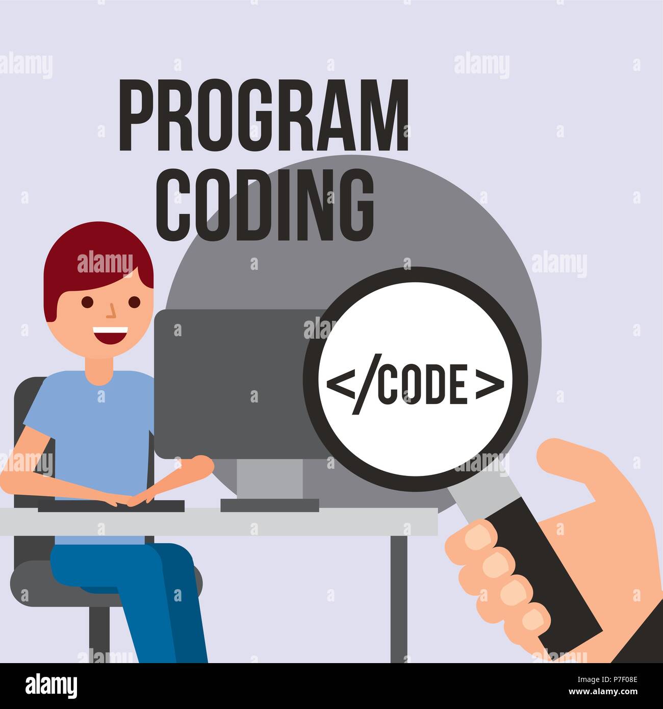 Programmer reading Stock Vector Images - Alamy