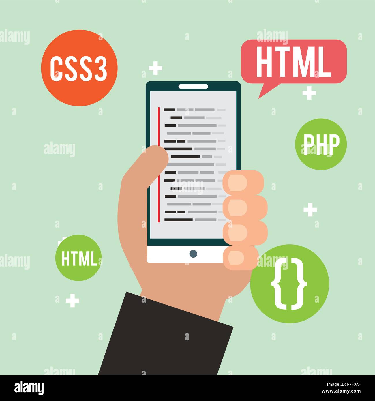 Hand coding text Stock Vector Images - Alamy