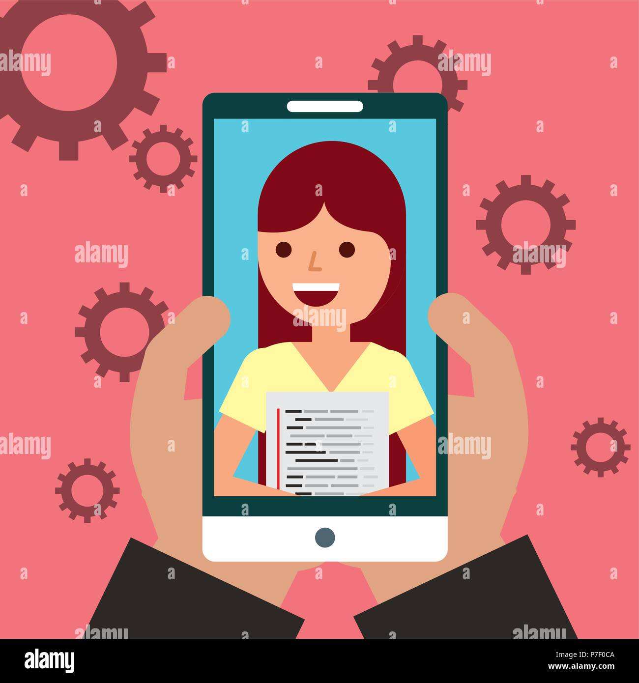 Female software developer coding Stock Vector Images - Alamy