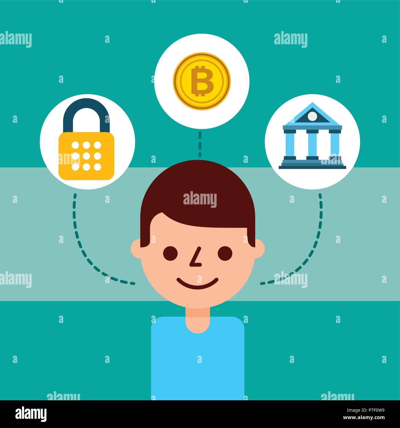 man cartoon avatar bank bitcoin cyber security Stock Vector Image & Art ...