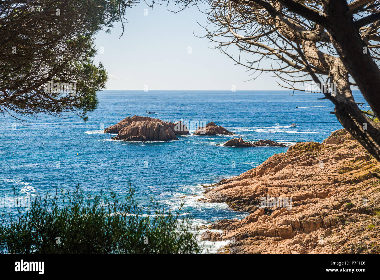 Beautiful coast and sea aerial scenery in Costa Brava, Catalonia, Spain ...