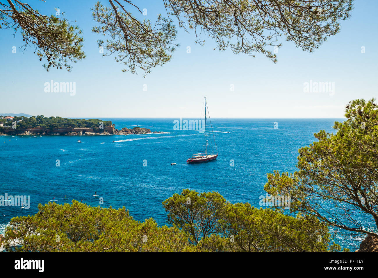 Beautiful coast and sea aerial scenery in Costa Brava, Catalonia, Spain ...