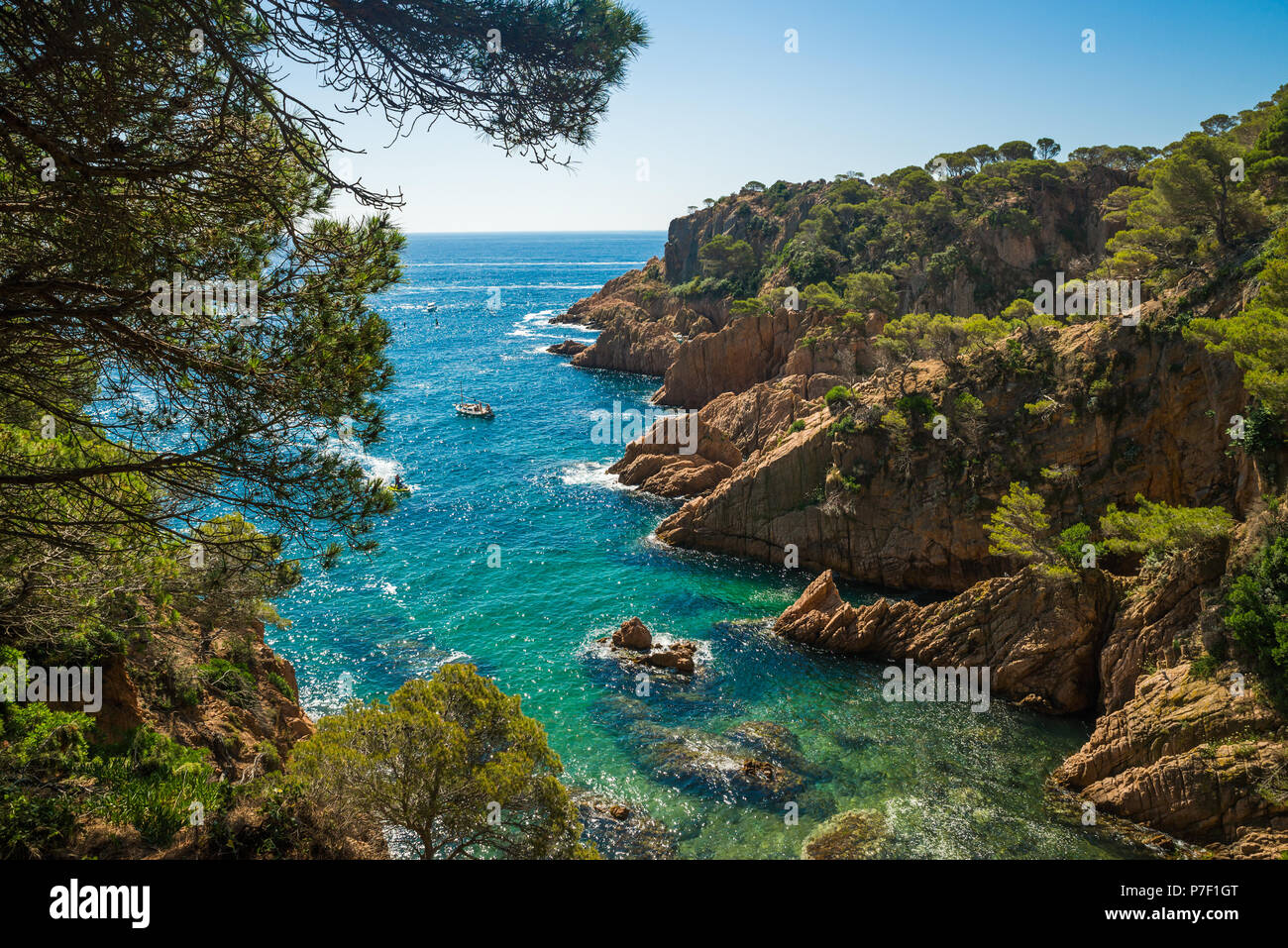 Beautiful coast and sea aerial scenery in Costa Brava, Catalonia, Spain ...