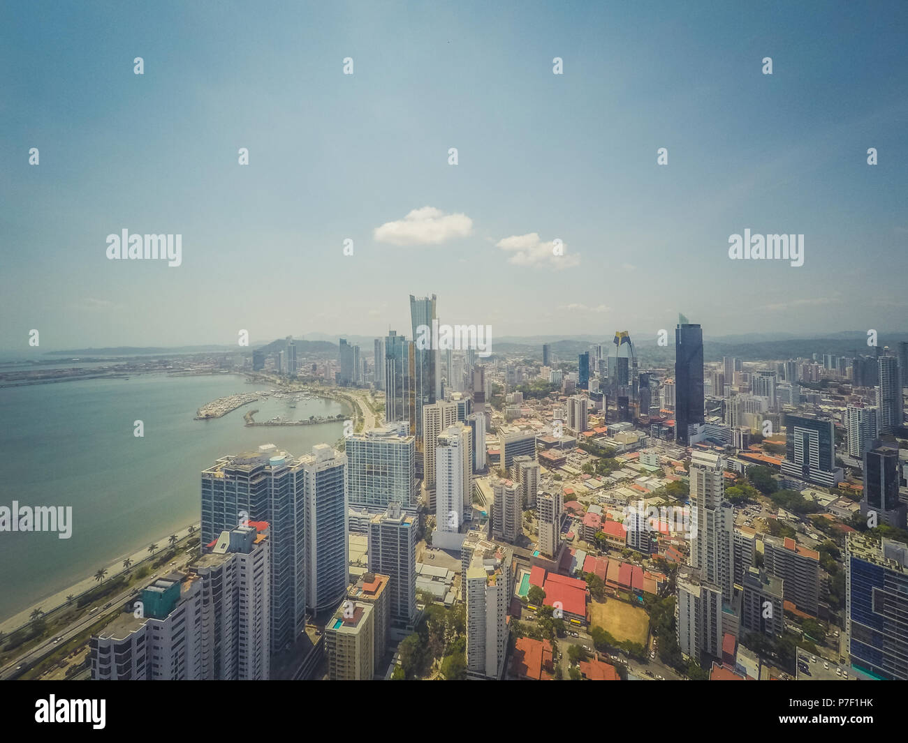 panama city skyline aerial - modern skyscraper cityscape Stock Photo ...
