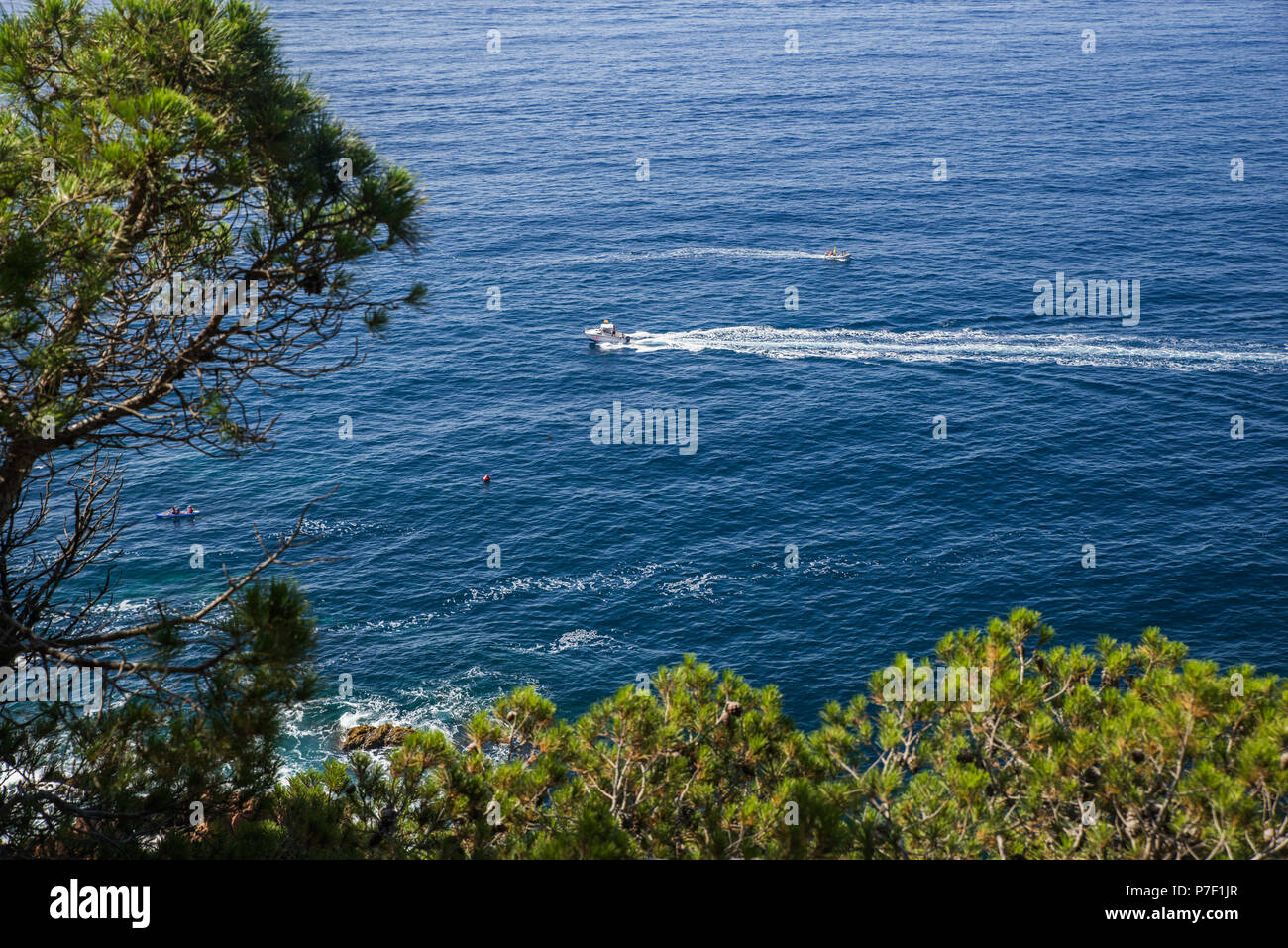 Beautiful coast and sea aerial scenery in Costa Brava, Catalonia, Spain ...
