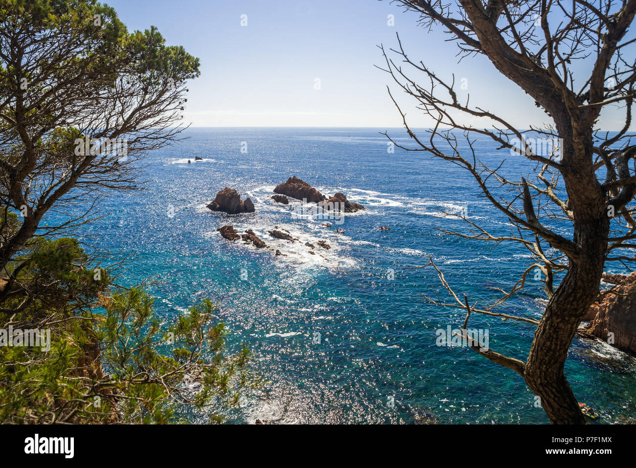 Beautiful coast and sea aerial scenery in Costa Brava, Catalonia, Spain ...