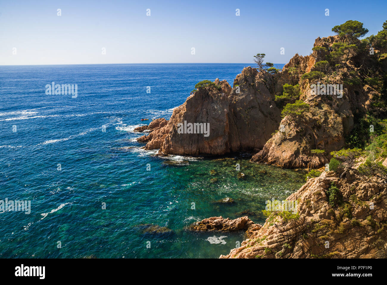 Beautiful coast and sea aerial scenery in Costa Brava, Catalonia, Spain ...