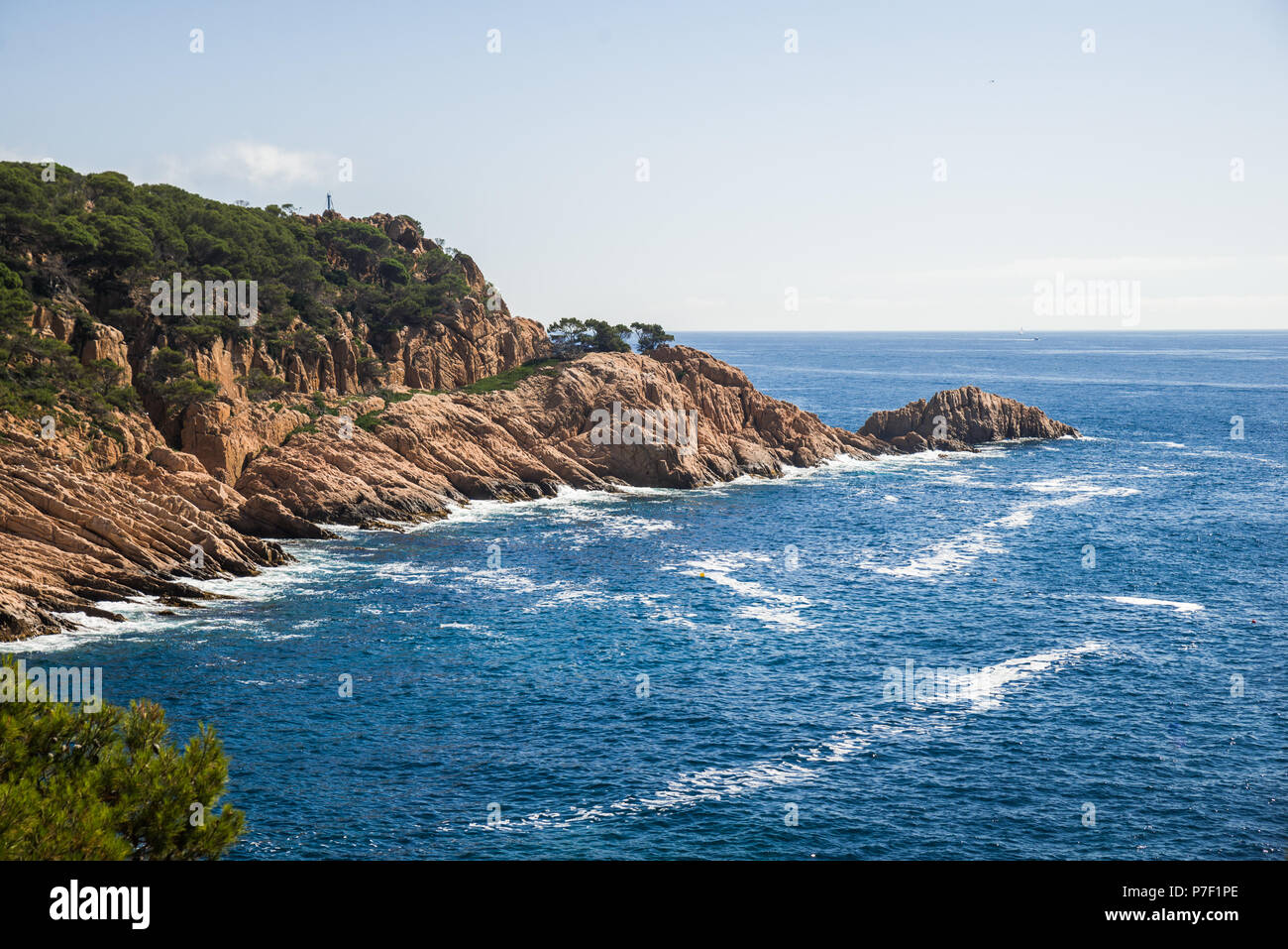Beautiful coast and sea aerial scenery in Costa Brava, Catalonia, Spain ...