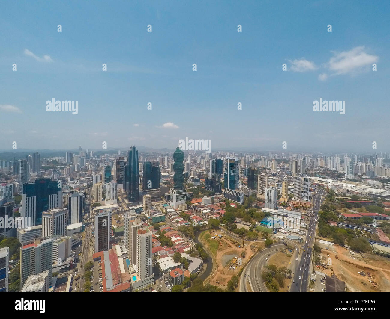 panama city skyline aerial - modern skyscraper cityscape Stock Photo ...