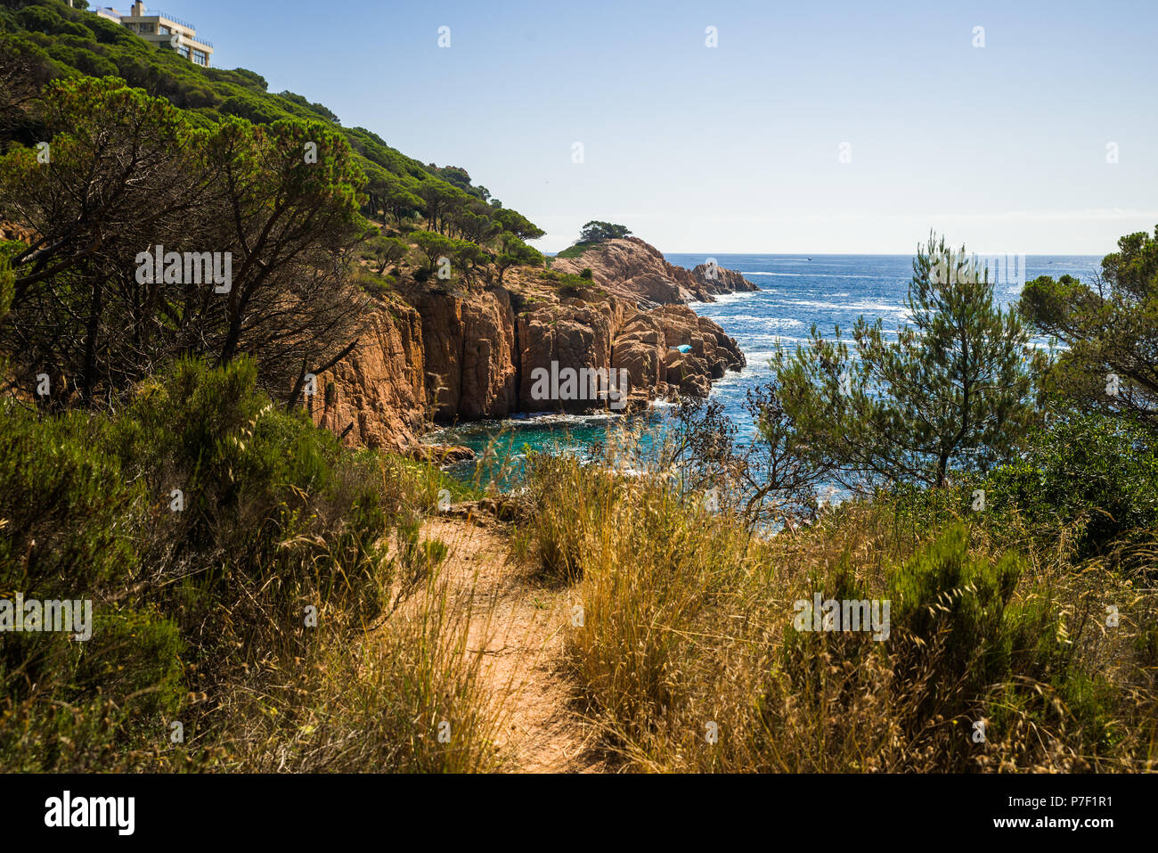 Beautiful coast and sea aerial scenery in Costa Brava, Catalonia, Spain ...