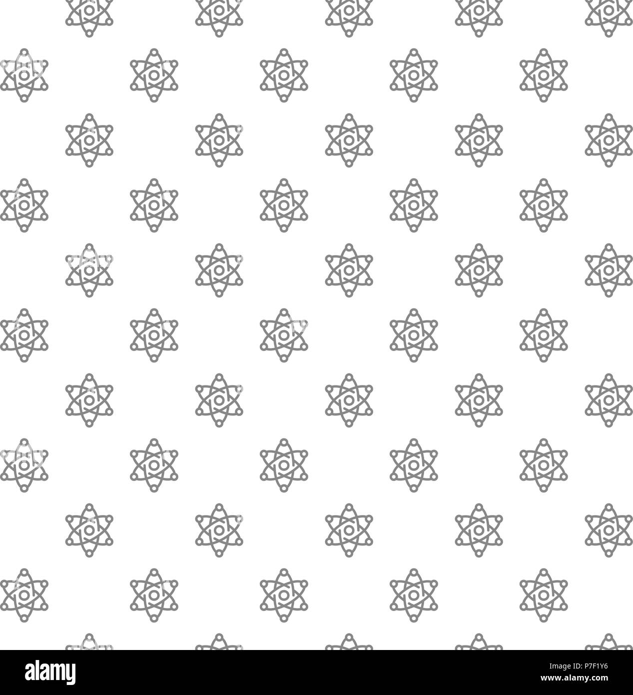 Simple Atom And Molecule Seamless Pattern With Various Icons And