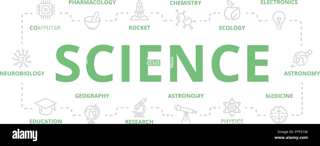 Set of vector science and research thin line banner for design concept ...