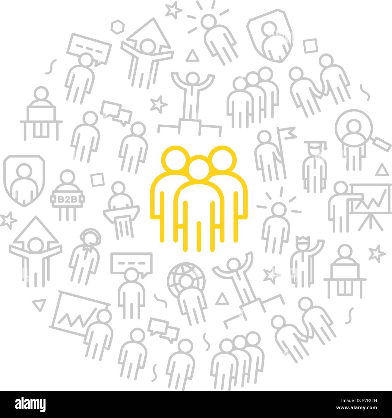 Set of vector human resources and business organization management ...