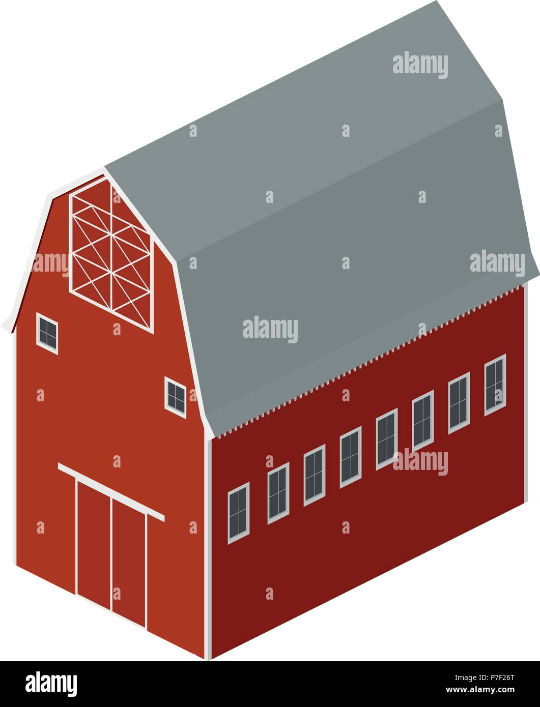 Isometric 2:1 red barn Stock Vector Image & Art - Alamy