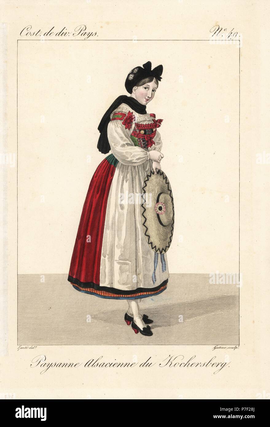 Alsatian peasant woman in festival costume, Kochersberg, 19th century ...