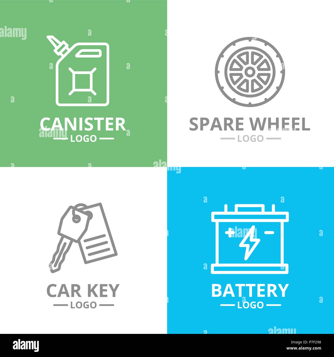 Set of vector car service and auto repair logo or insignia, emblems ...