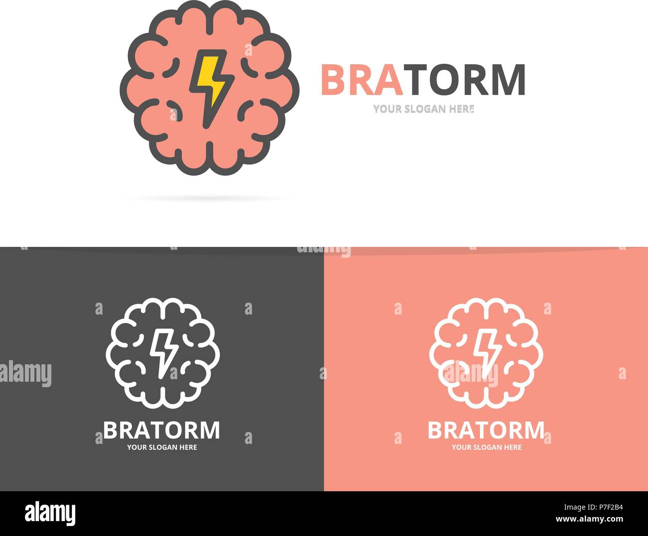 Simple brain and mind logo design template. Symbol and sign vector ...